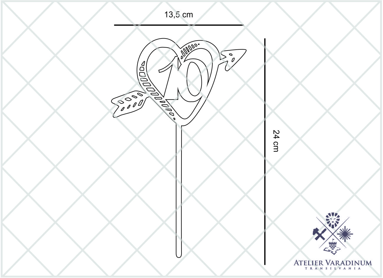 Numere masa nunta model sageata inima S - Numere mese - Decoratiuni ...