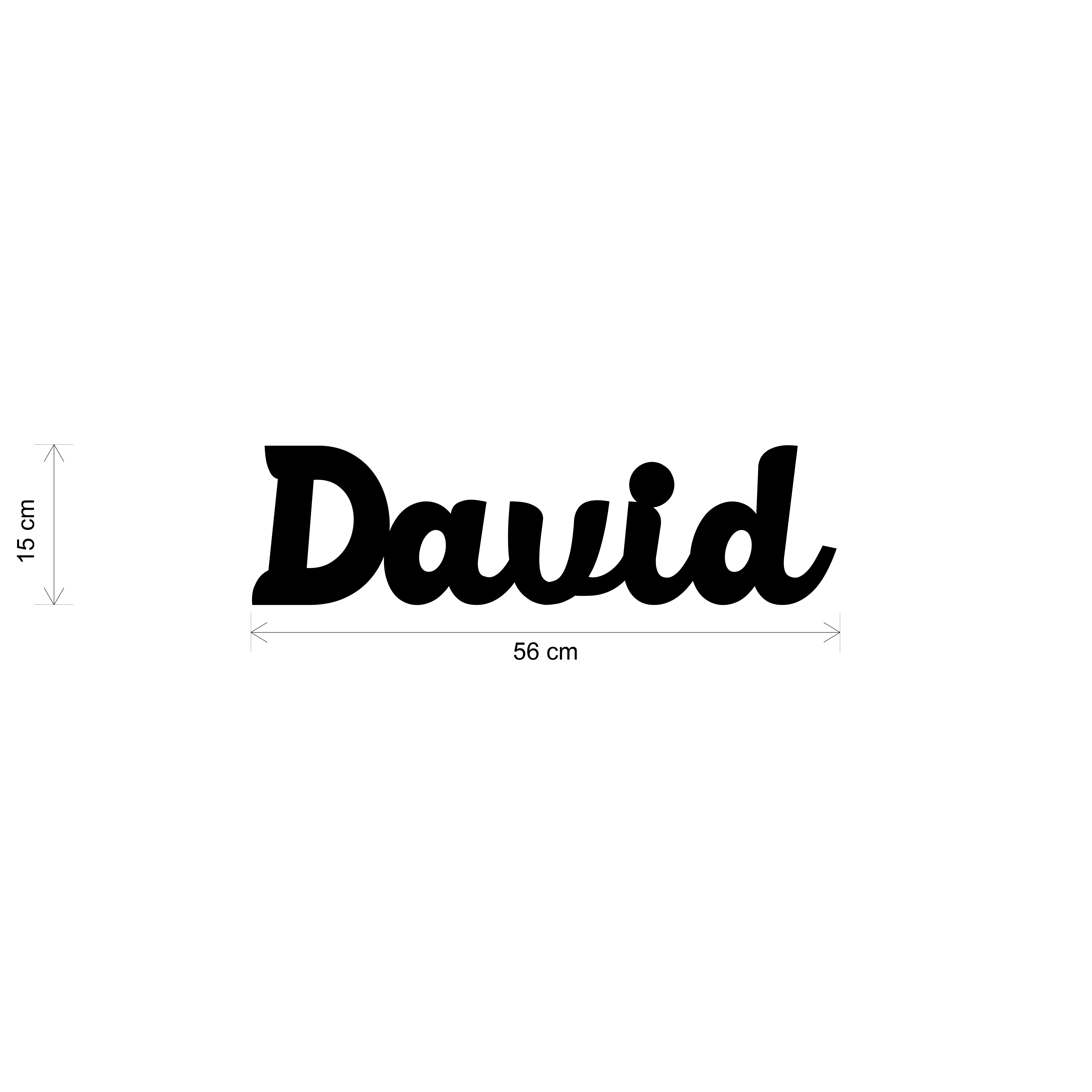 Decor nume David debitat laser - Nume - Nume si caractere - Produse