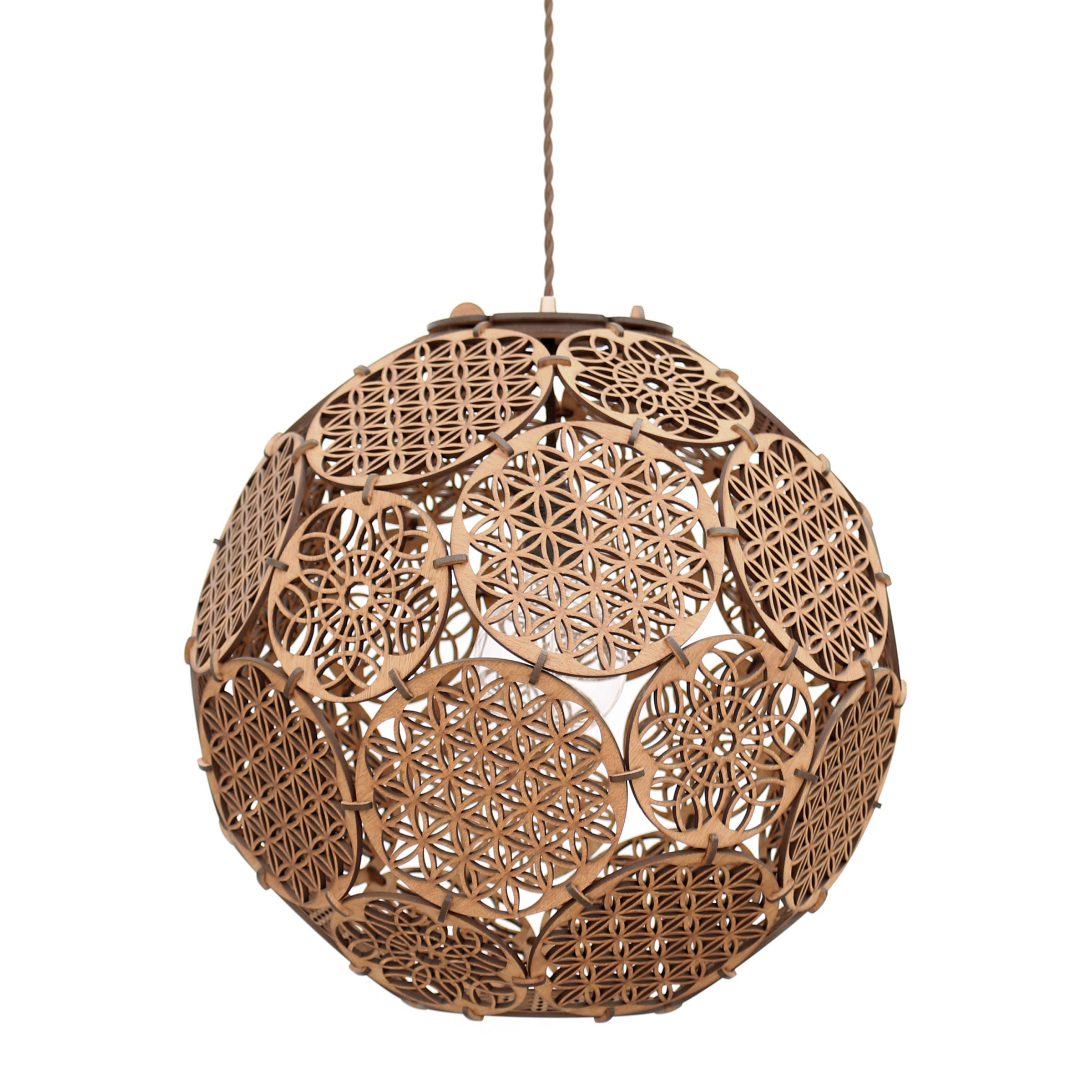 Seed of Flower polyhedron lamp wood 45 cm - Lighting objects - Products